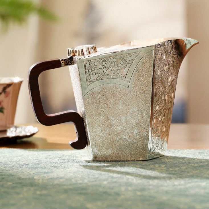 [Extra Delicate] Pure Silver Coffee Server with Ruyi Longevity Vine-Sc